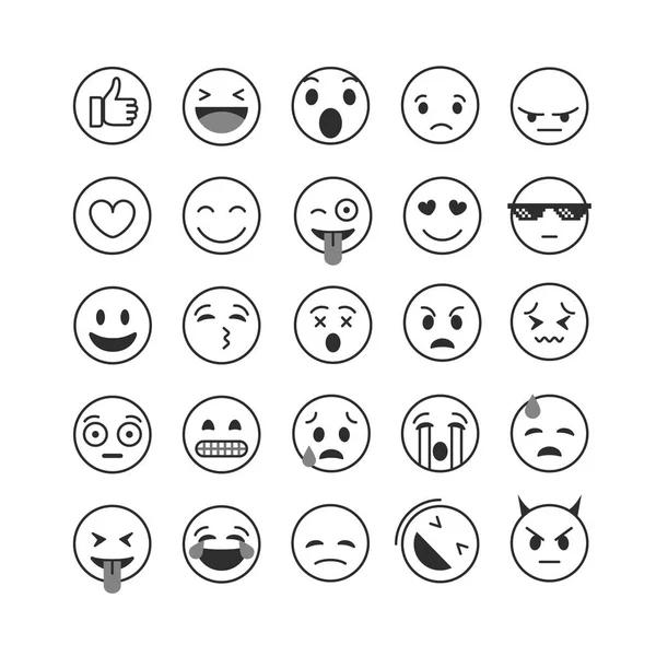 Here Collection Emoticons Assortment Different Smileys Various Silly ...