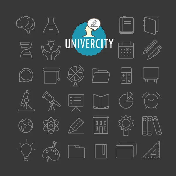 Abstract style icons set. Education — Stock Vector © tovovan_ #13876874