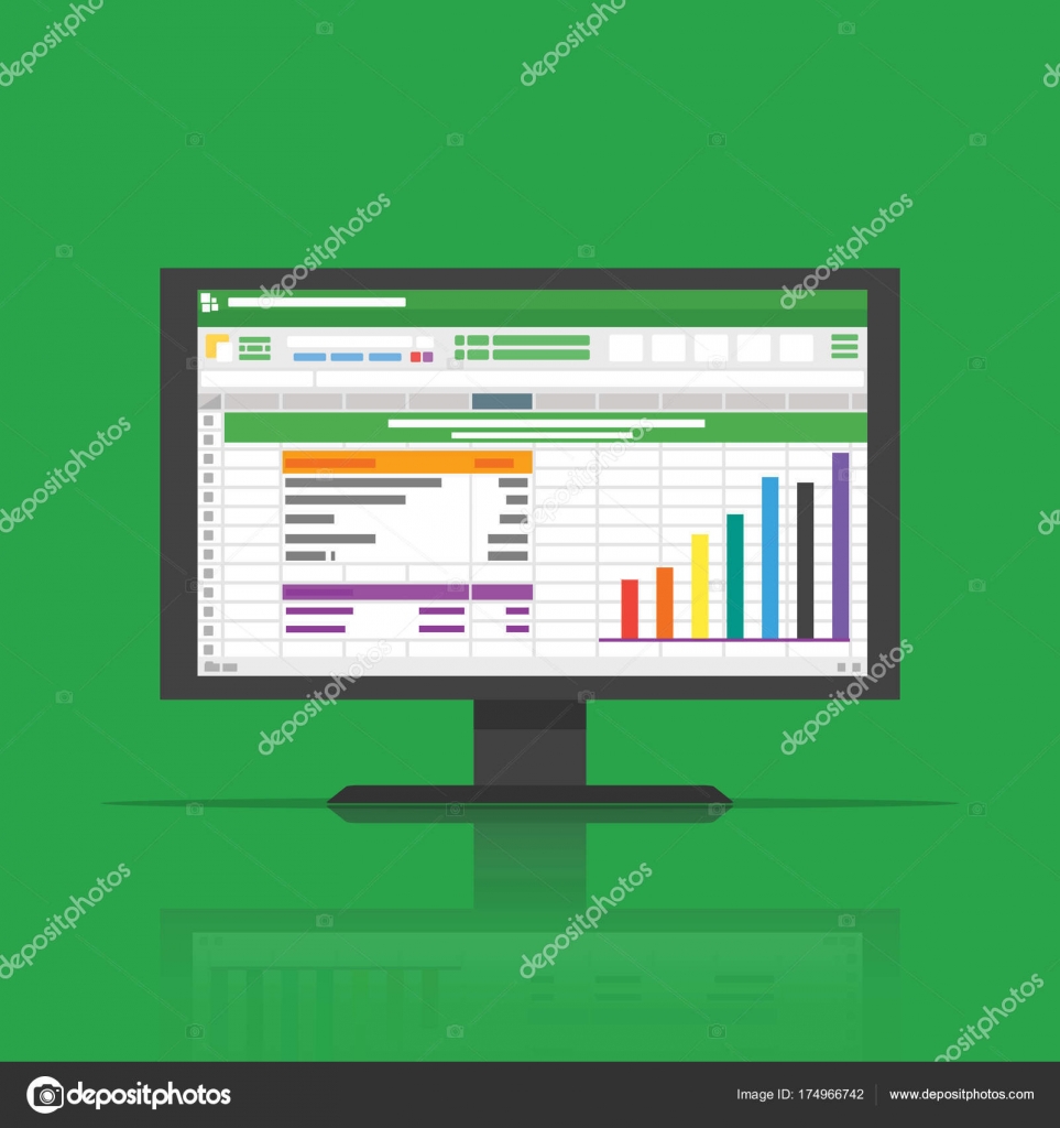 Icône de tableur Illustration vectorielle plate d'ordinateur Vecteur ...