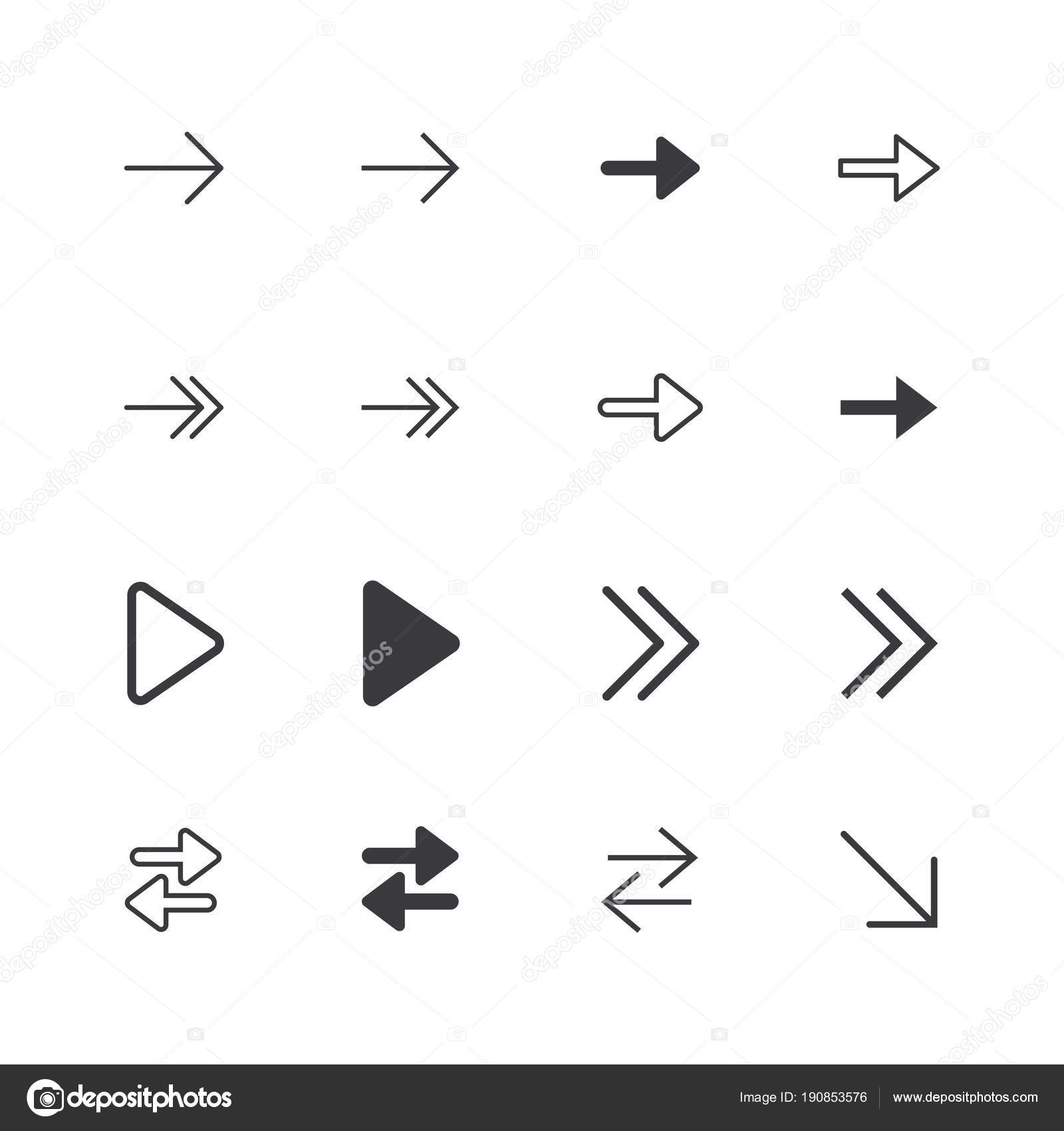 Arrow Icons. isolated perfect pixel icon set with flat style in white ...