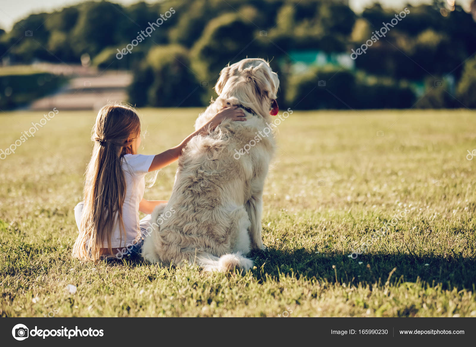 Little cute girl with dog Stock Photo by ©4pmphoto@gmail.com 165990230