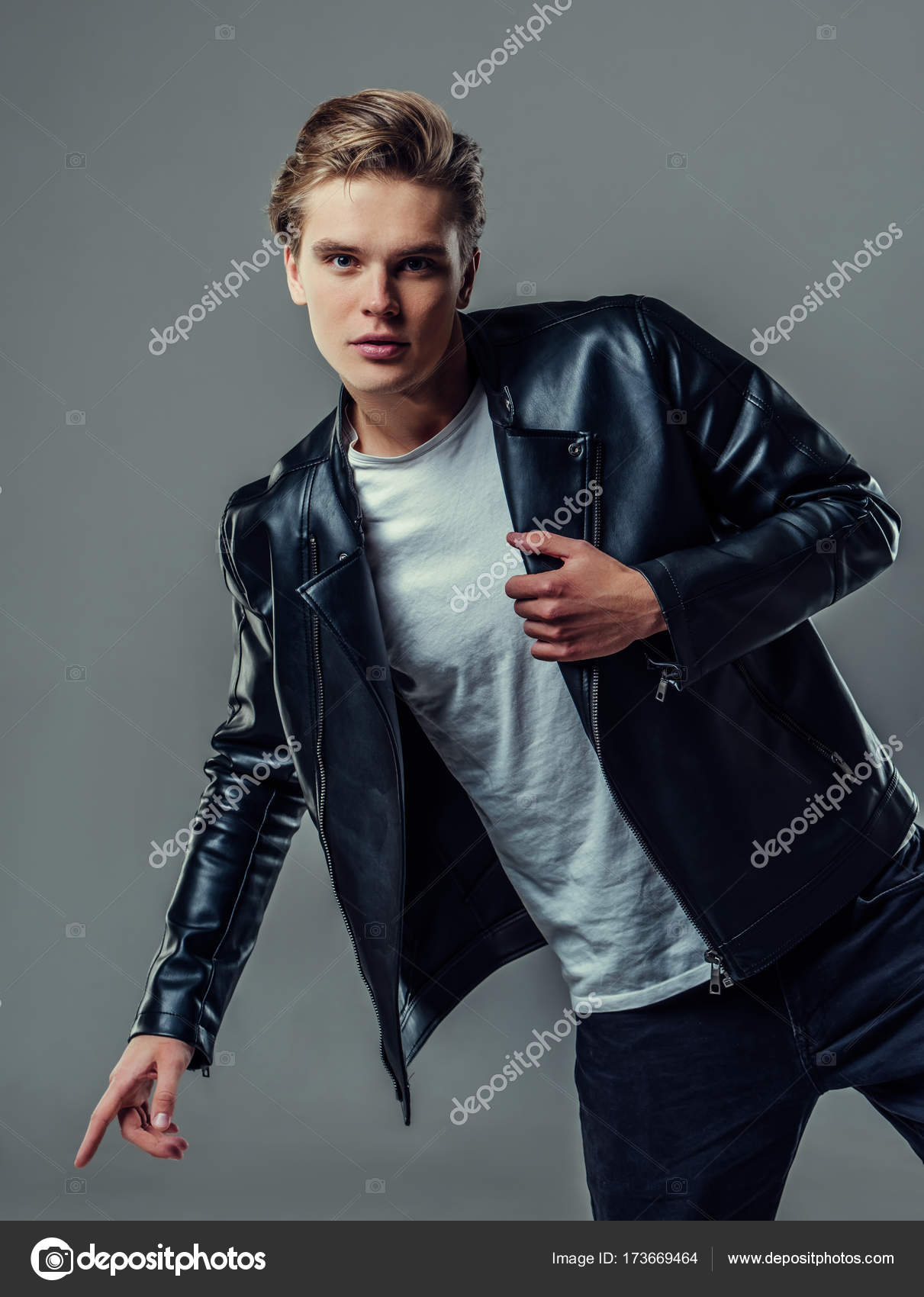Handsome man on grey background Stock Photo by ©4pmphoto@gmail.com ...