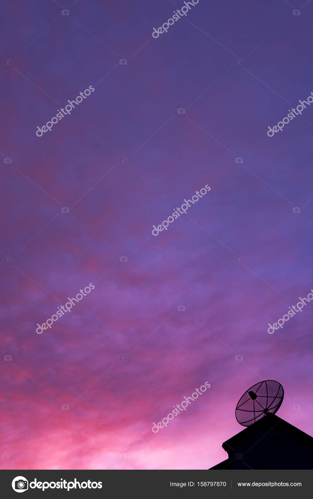 Evening sky view with antennas on the roof of the house. Stock Photo by ...