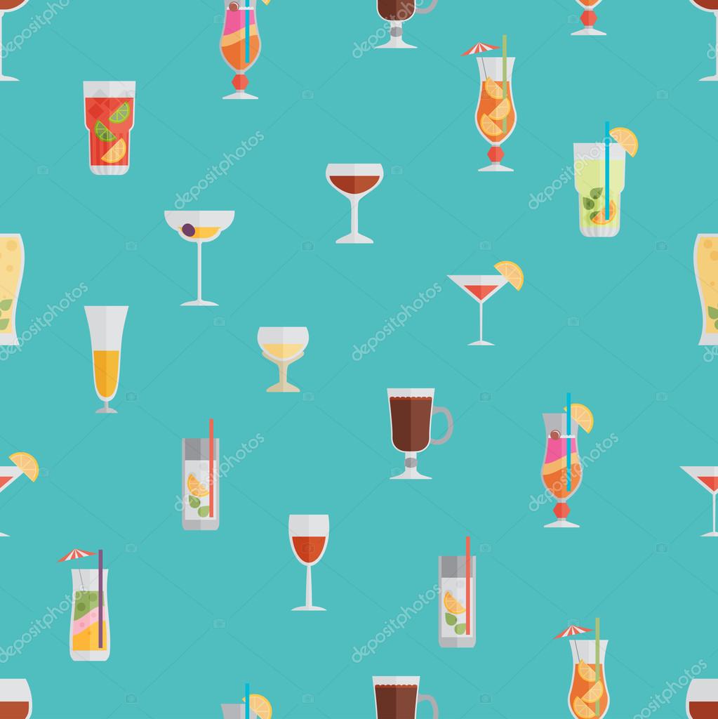 Alcohol drinks glasses pattern — Stock Vector © Mix3r #125754038