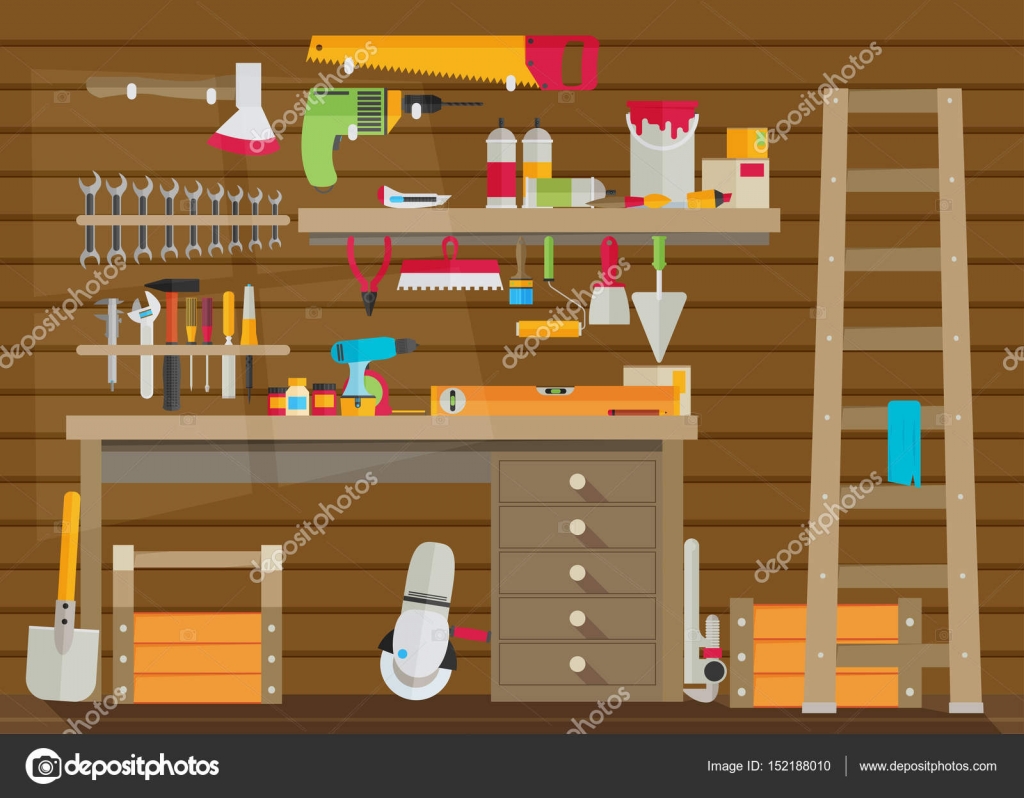 Workspace carpenter tools Stock Vector Image by ©Mix3r #152188010