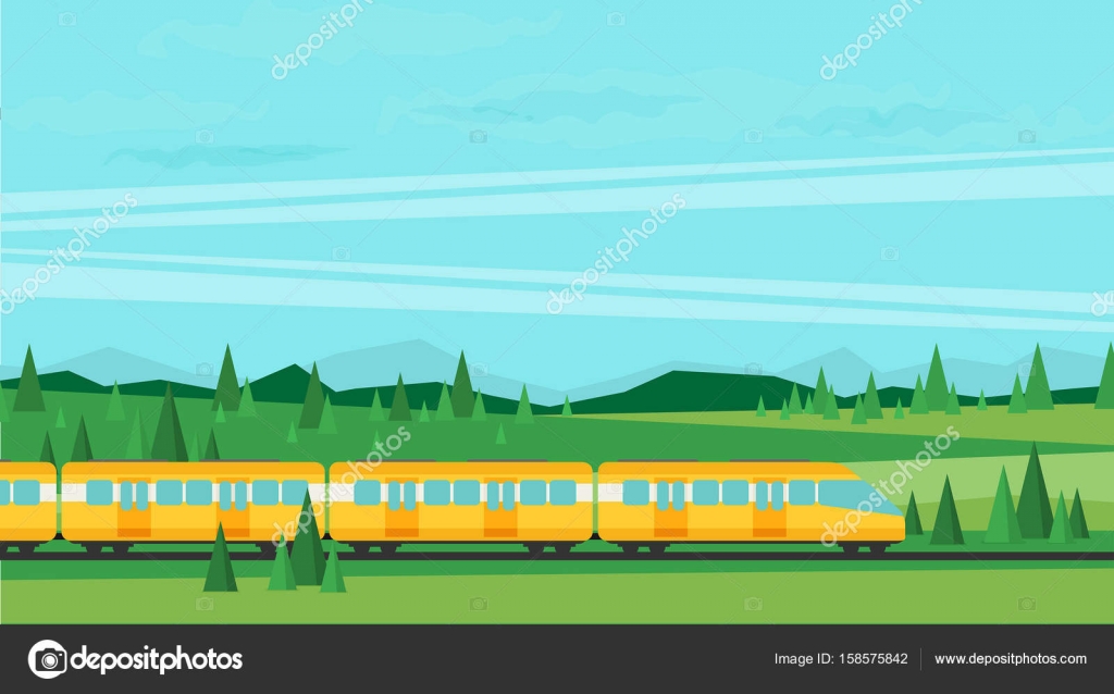 Train on railway. travel concept Stock Vector by ©Mix3r 158575842