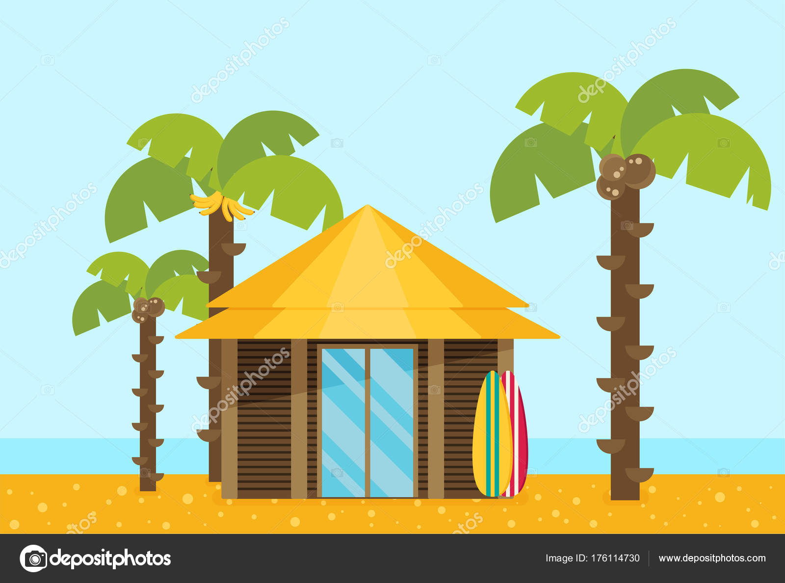 Color Vector Bungalow Vector Illustration Stock Vector Image by ©Mix3r ...