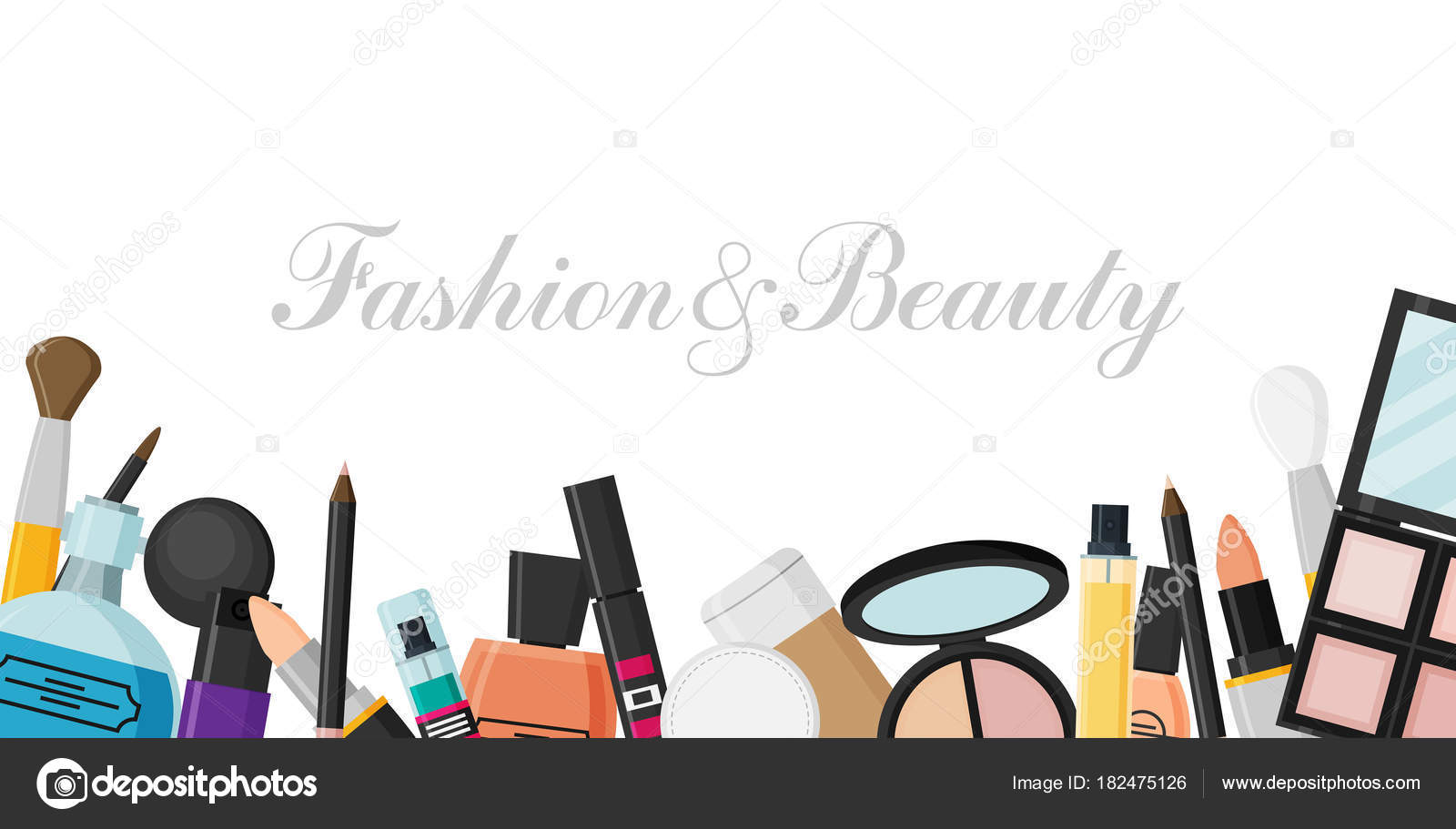 Vector Flat Design Make Tools Cosmetics Stock Vector Image by ©Mix3r ...