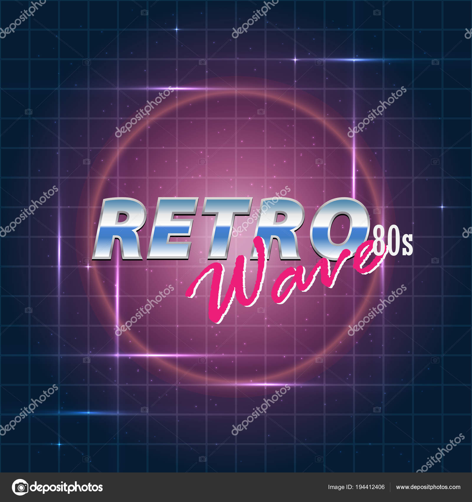 Retro Wave 80S Style Background Shiny Mesh Stock Vector Image by ©Mix3r ...