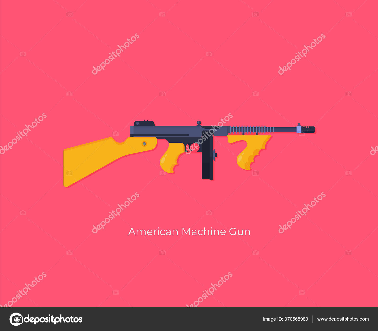 American Machine Gun Pink Background Stock Vector Image by ©Mix3r ...