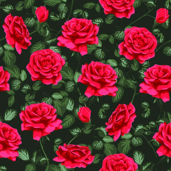 Seamless red rose pattern — Stock Vector © juliet #2614251
