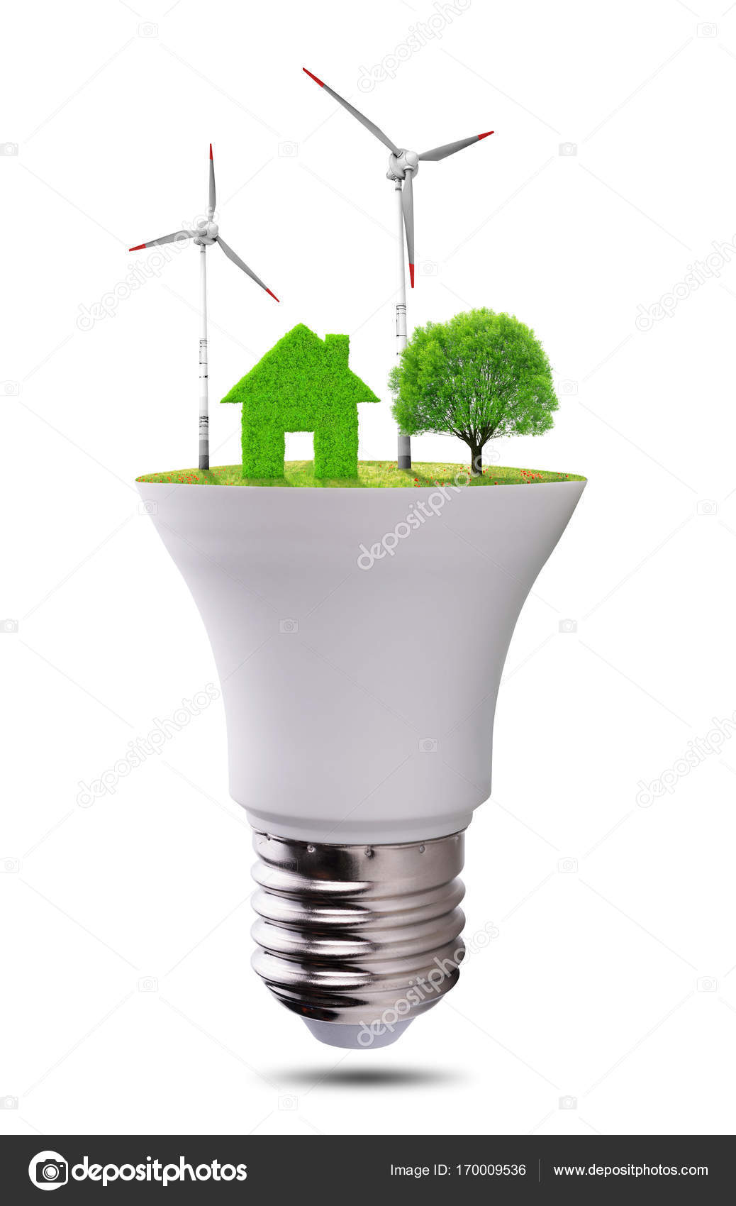 Eco LED light bulb isolated on white background. Stock Photo by ©vencav ...