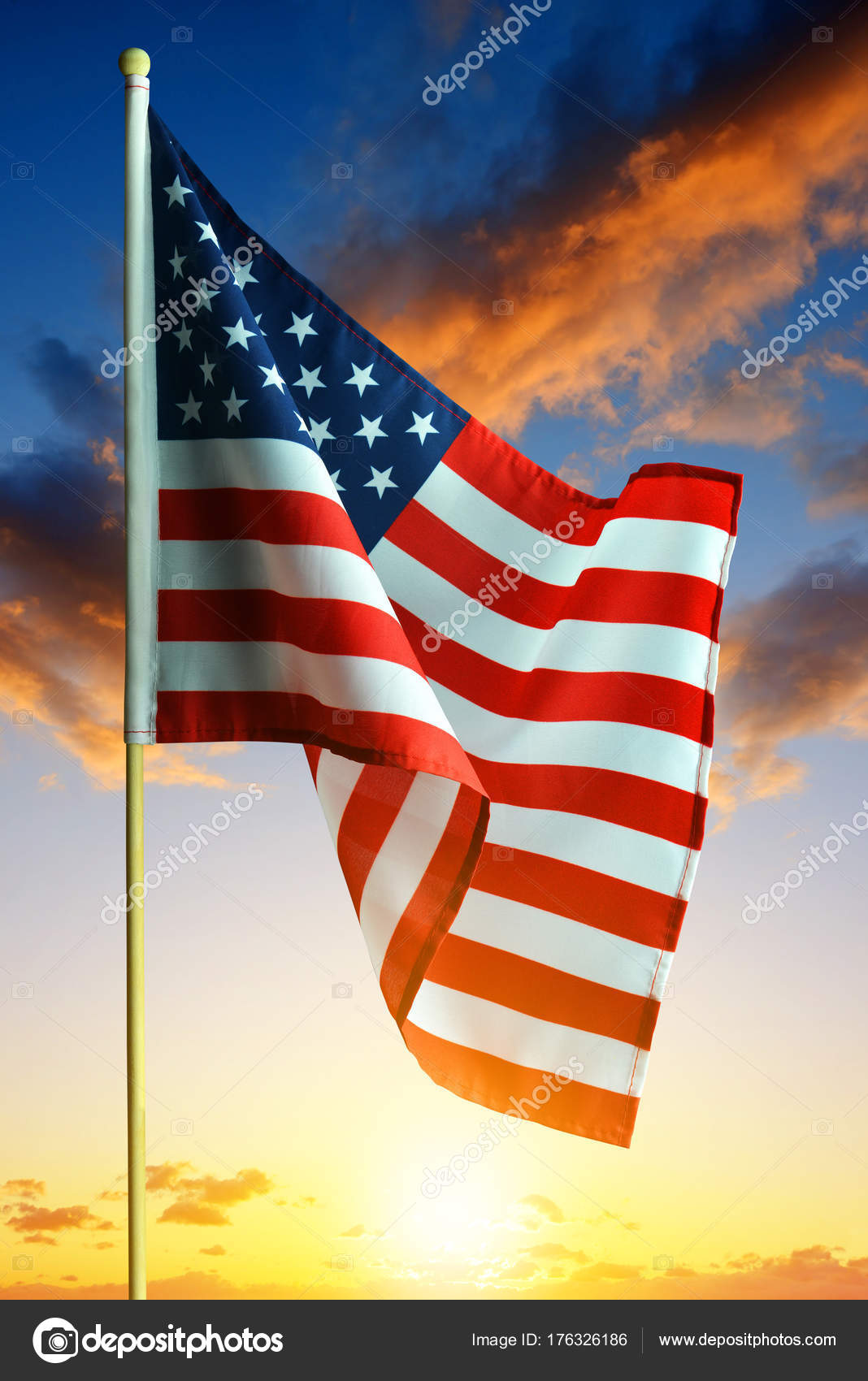 American Flag Sunset American Flag Sunset