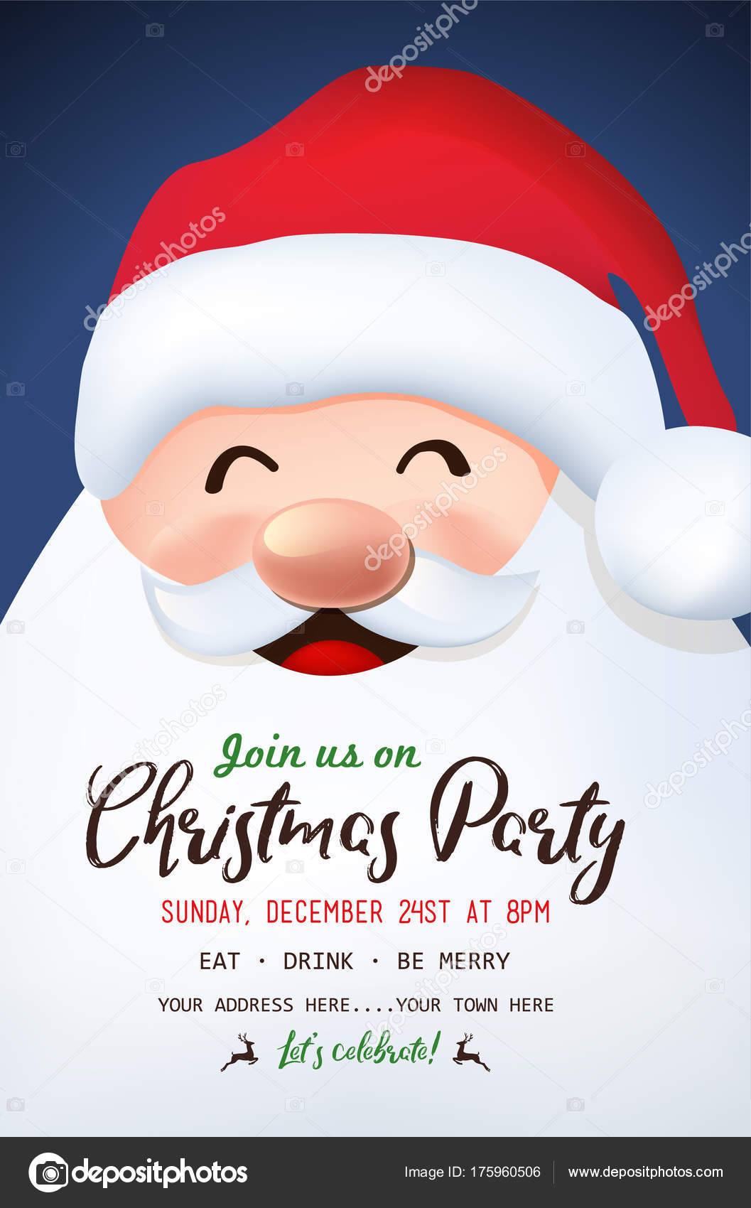 Santa Claus Invitation Card Vector Illustration Stock Vector Image by ...