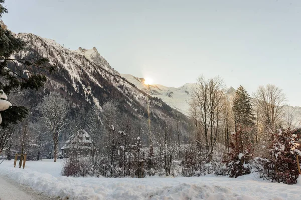 Snowy Chamonix de Mont Blanc on a Christmas Day – Stock Editorial Photo ...