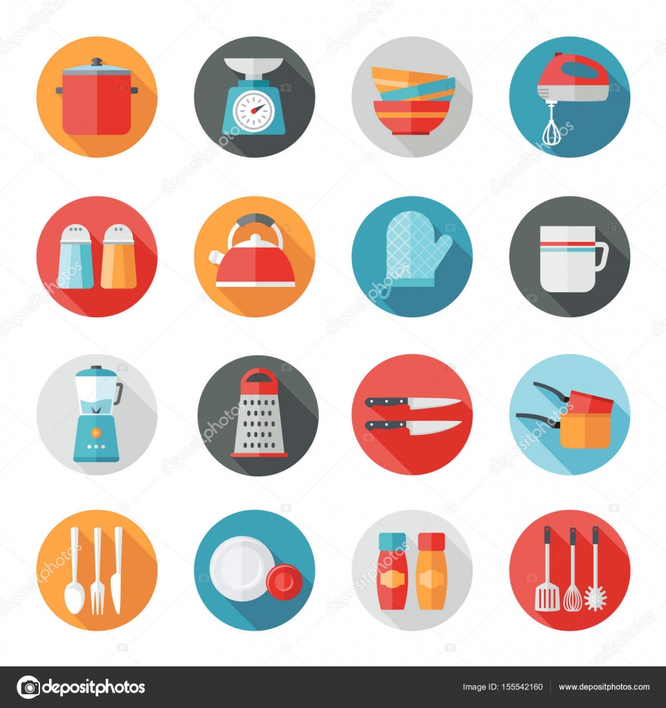 Kitchen Icons - Circles Stock Vector Image by ©annafrajtova #155542160