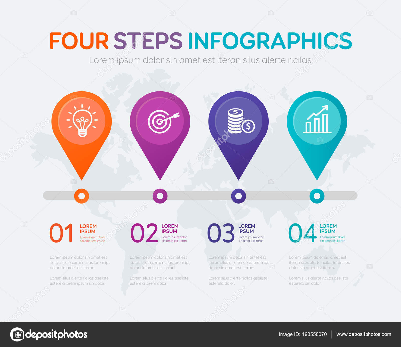 Four Steps Infographics Stock Vector Image by ©annafrajtova #193558070