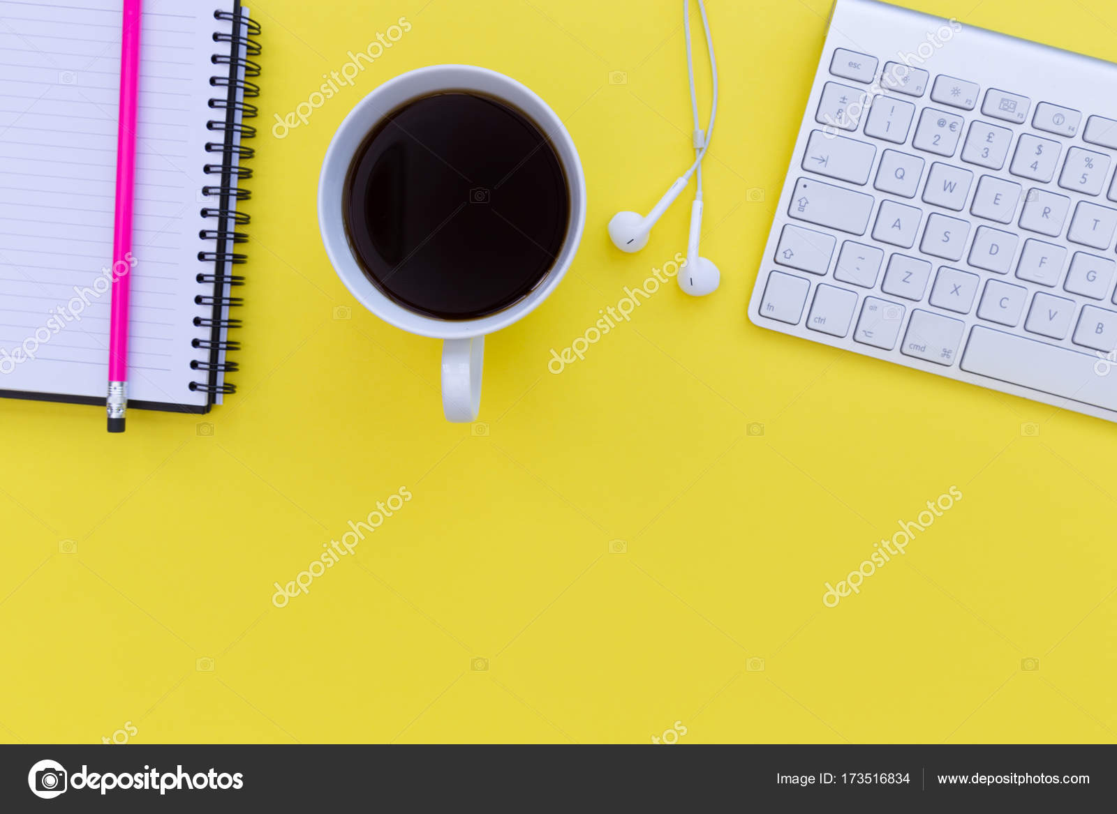 Notebook with coffee and keyboard Stock Photo by ©tomeversley 173516834