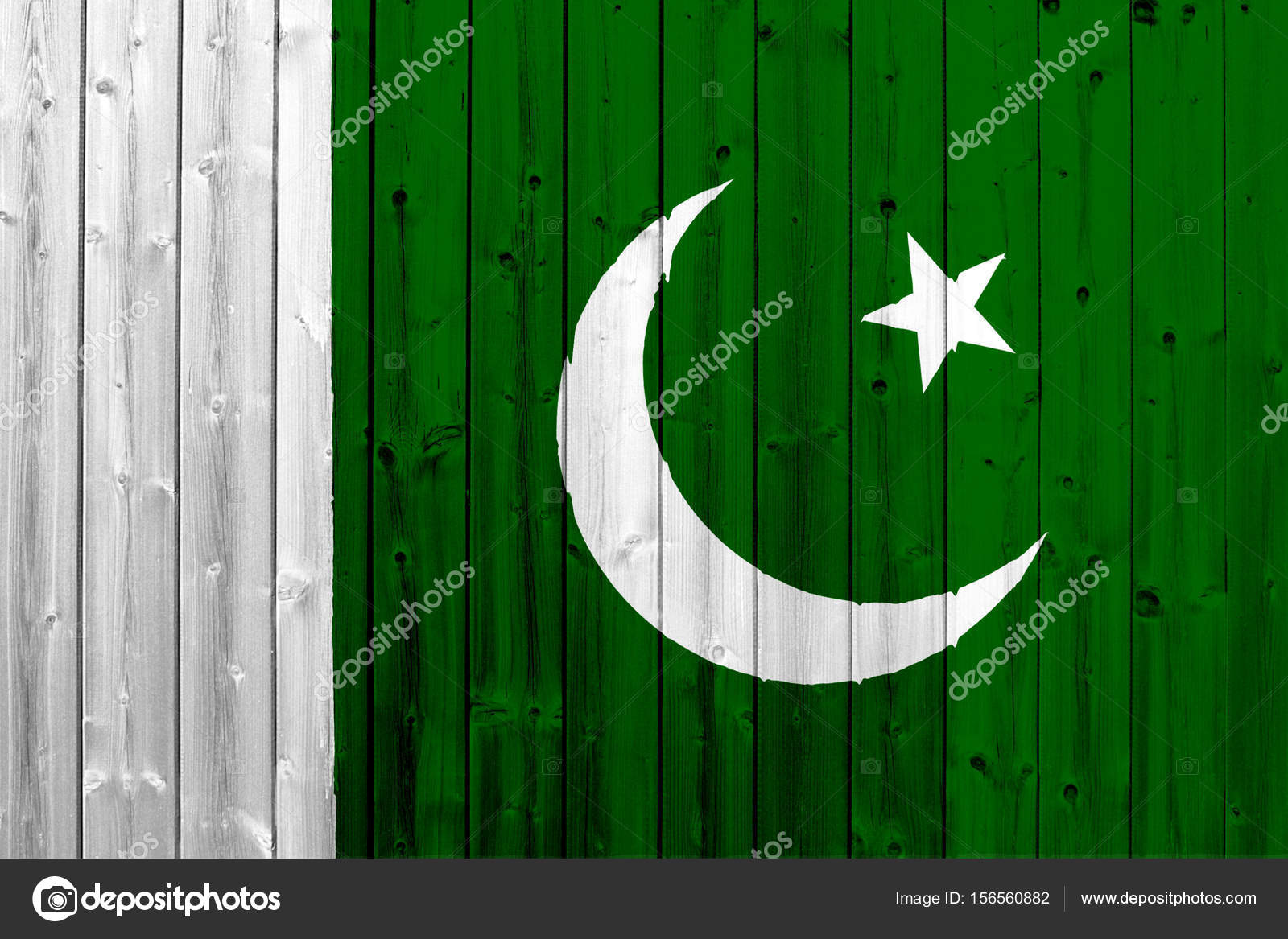 Pakistan flag with wood texture — Stock Photo © btgbtg #156560882