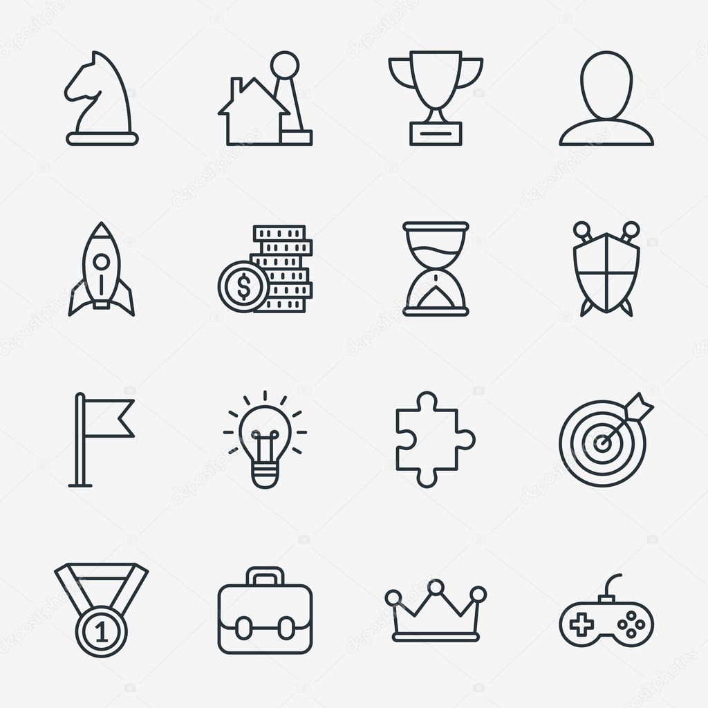 Business fun game or gamification icons — Stock Vector © MSSA #124972458 Business fun game or gamification icons — Stock Vector © MSSA #124972458