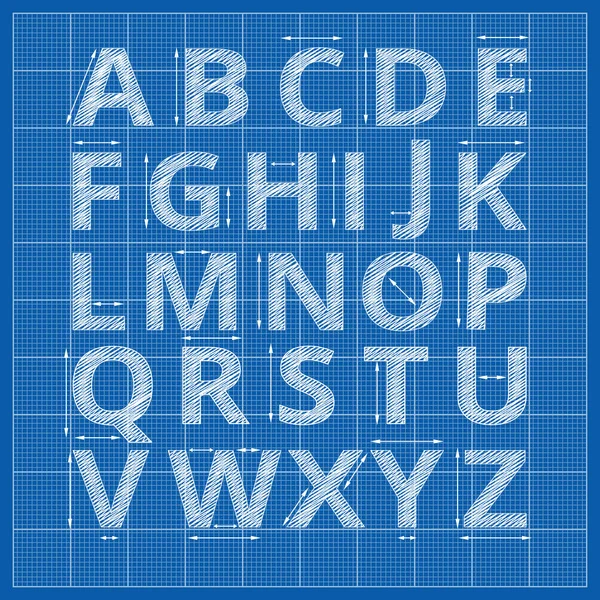 Blueprint style font Stock Vector Image by ©AlexCiopata #127823478