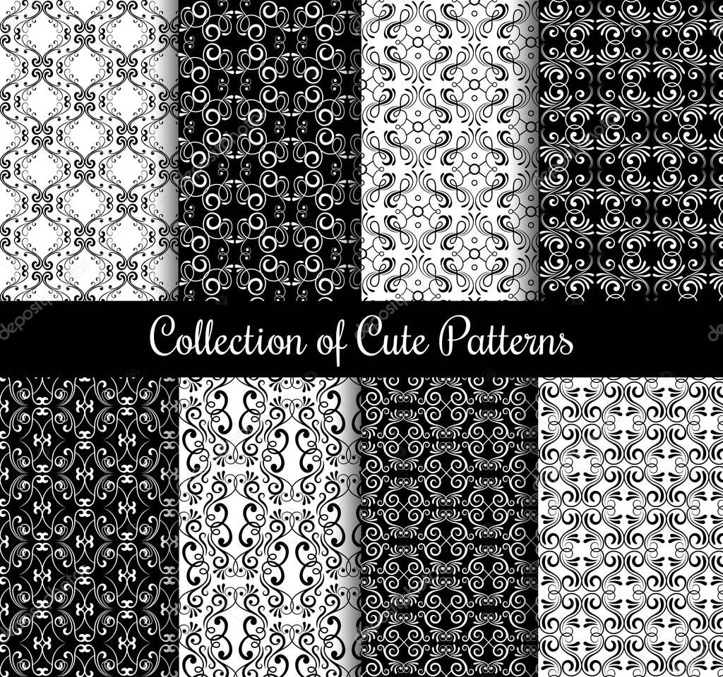 Arabic patterns black and white | Floral arabic pattern set. Black and ...