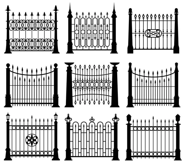Gate and Fences — Stock Vector © mannaggia #3902437