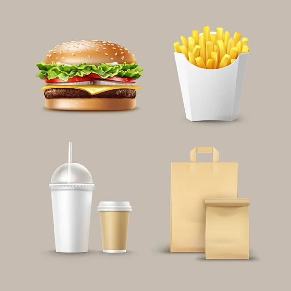 Fast food bag Vector Art Stock Images | Depositphotos