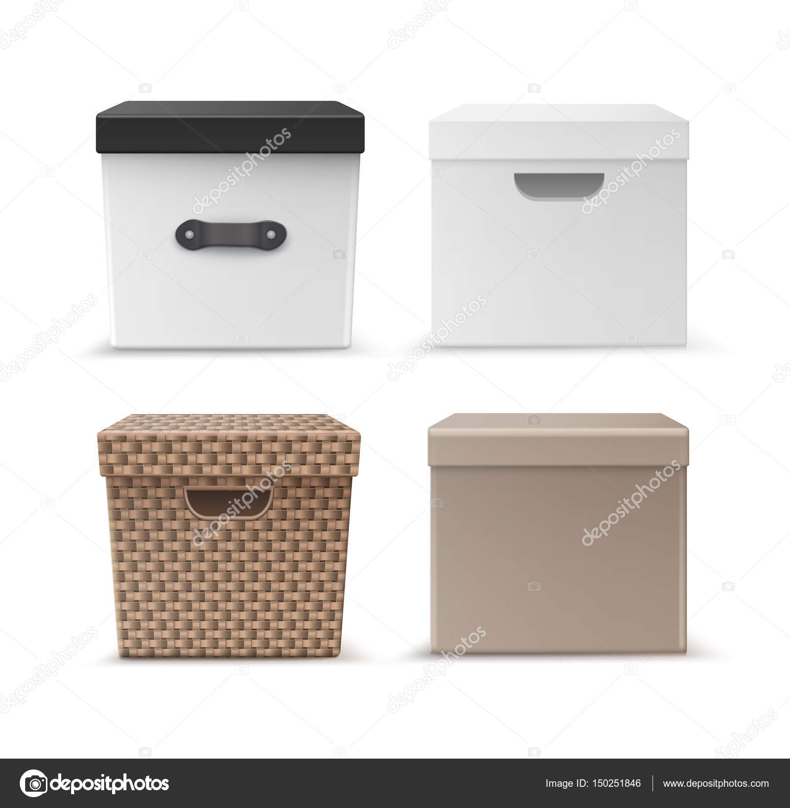 Set of storage boxes Stock Vector Image by ©K3star #150251846