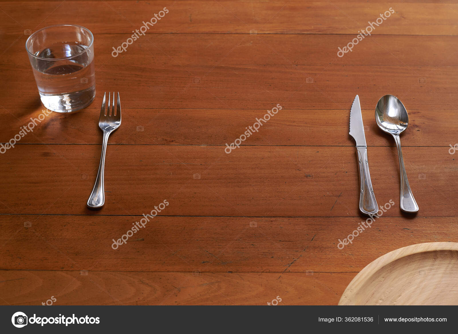 Empty Space Plate Wood Background — Stock Photo © Ruben_chase #362081536