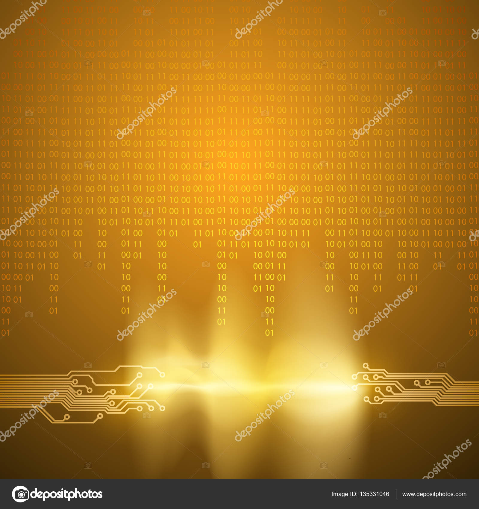 Stream of binary code with circuit board texture Stock Vector Image by ...