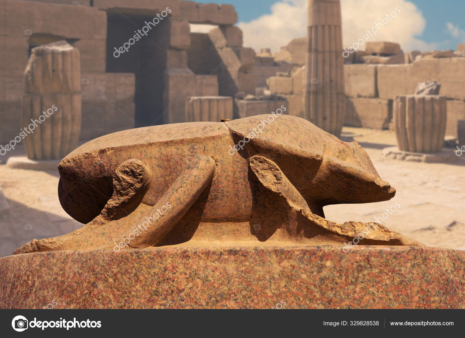 Statue Khepri Sacred Scarab Karnak Temple Complex Luxor Egypt Stock ...