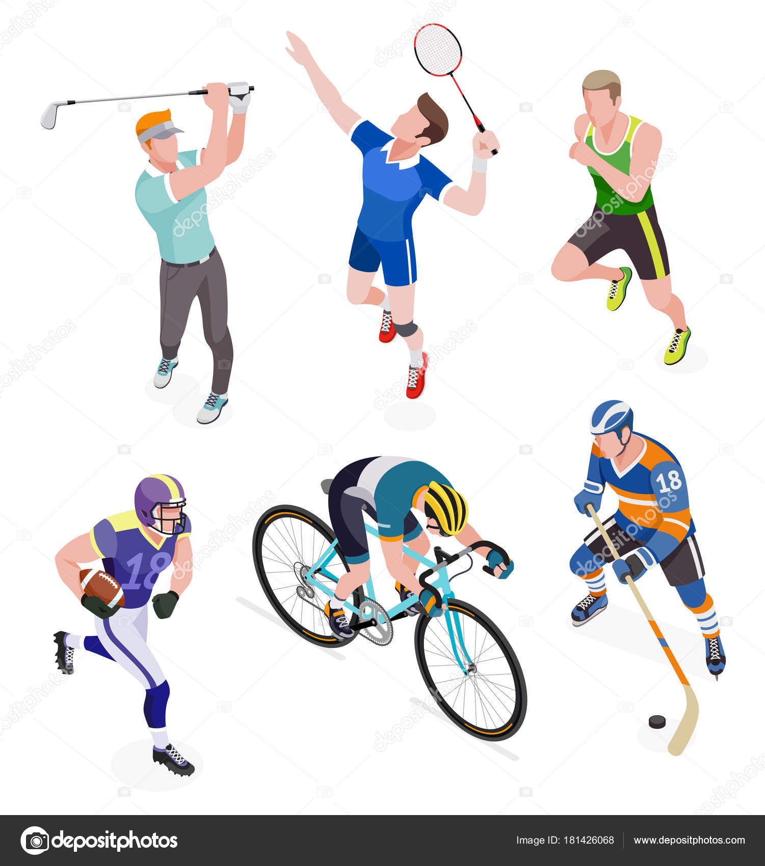 Group of sports people. Vector illustrations. Stock Vector by ...