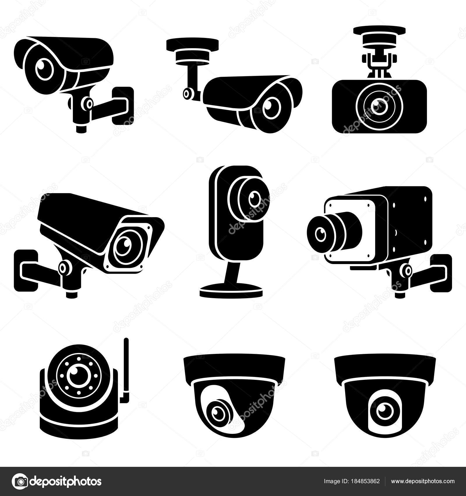 Ikon kamera CCTV. Ilustrasi vektor . — Stok Vektor © graphixmania ...