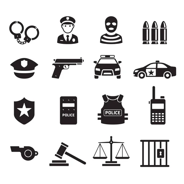 Police icons Vector Art Stock Images | Depositphotos