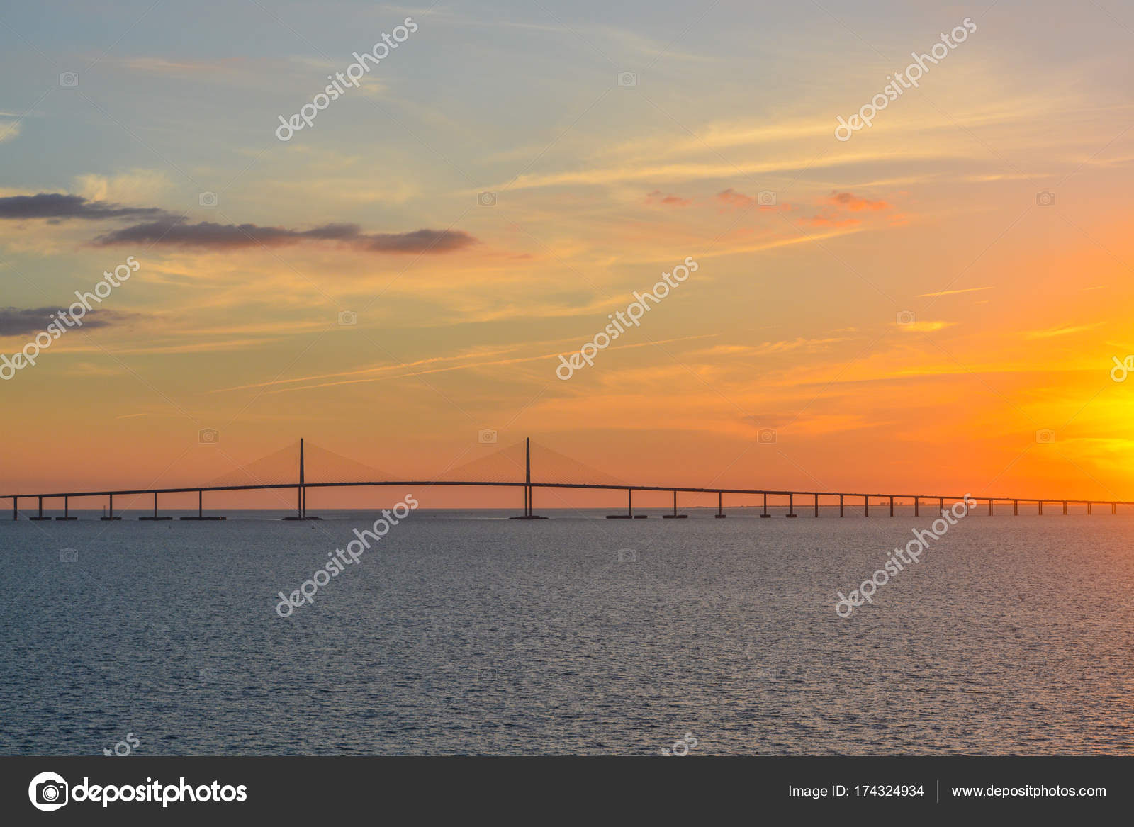 Sunshine Skyway Bridge Sunset
