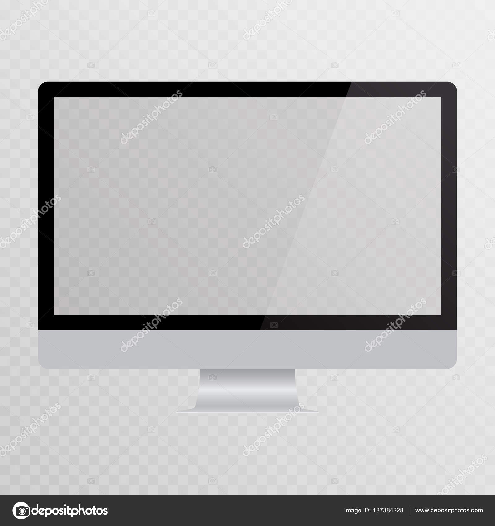 Realistic computer monitor isolated on transparent background. Vector ...