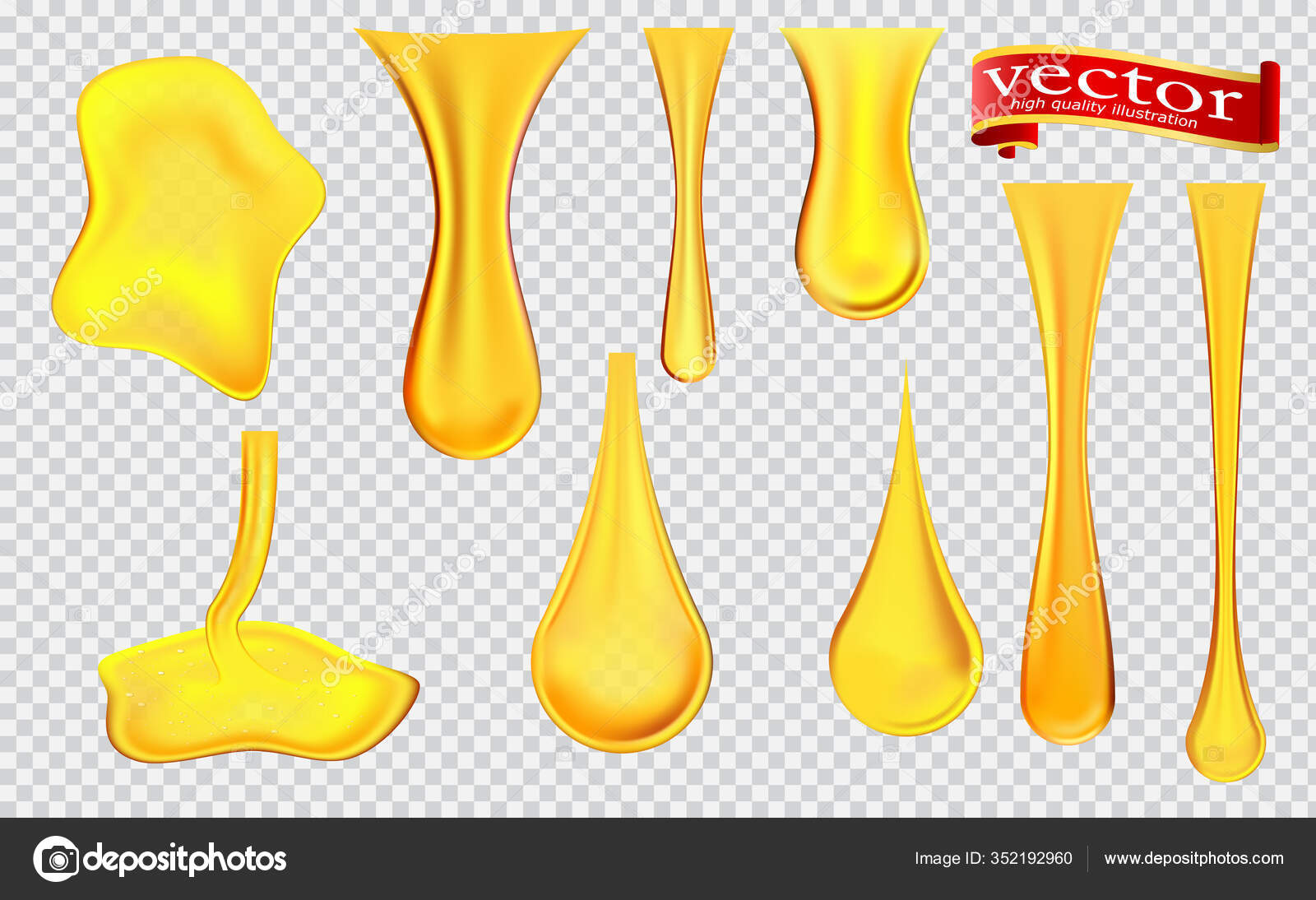 Melting honey drops realistic transparent. Honey splash dripping sweet ...