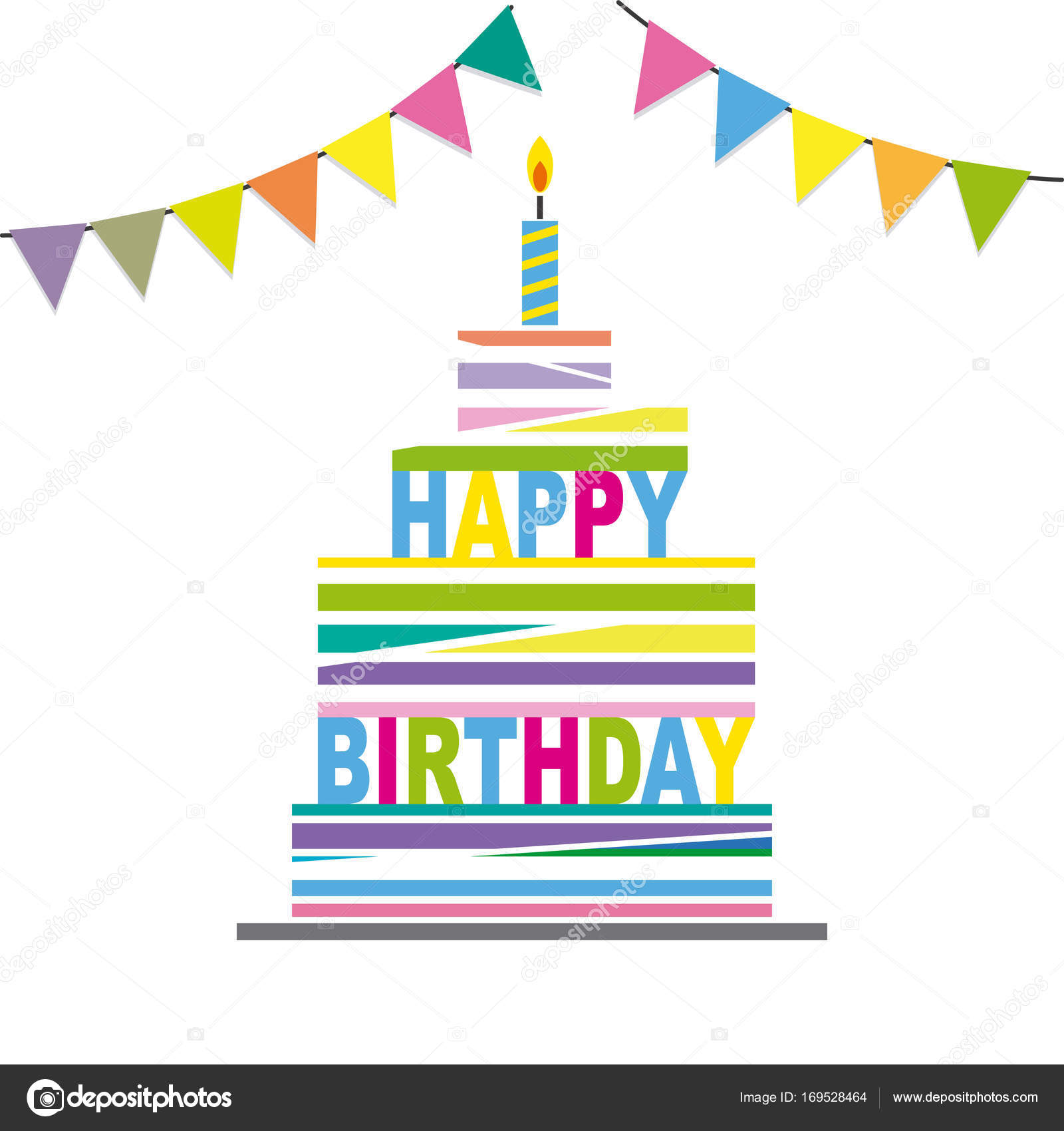 Abstract birthday cake | Abstract birthday cake — Stock Vector © sbego ...