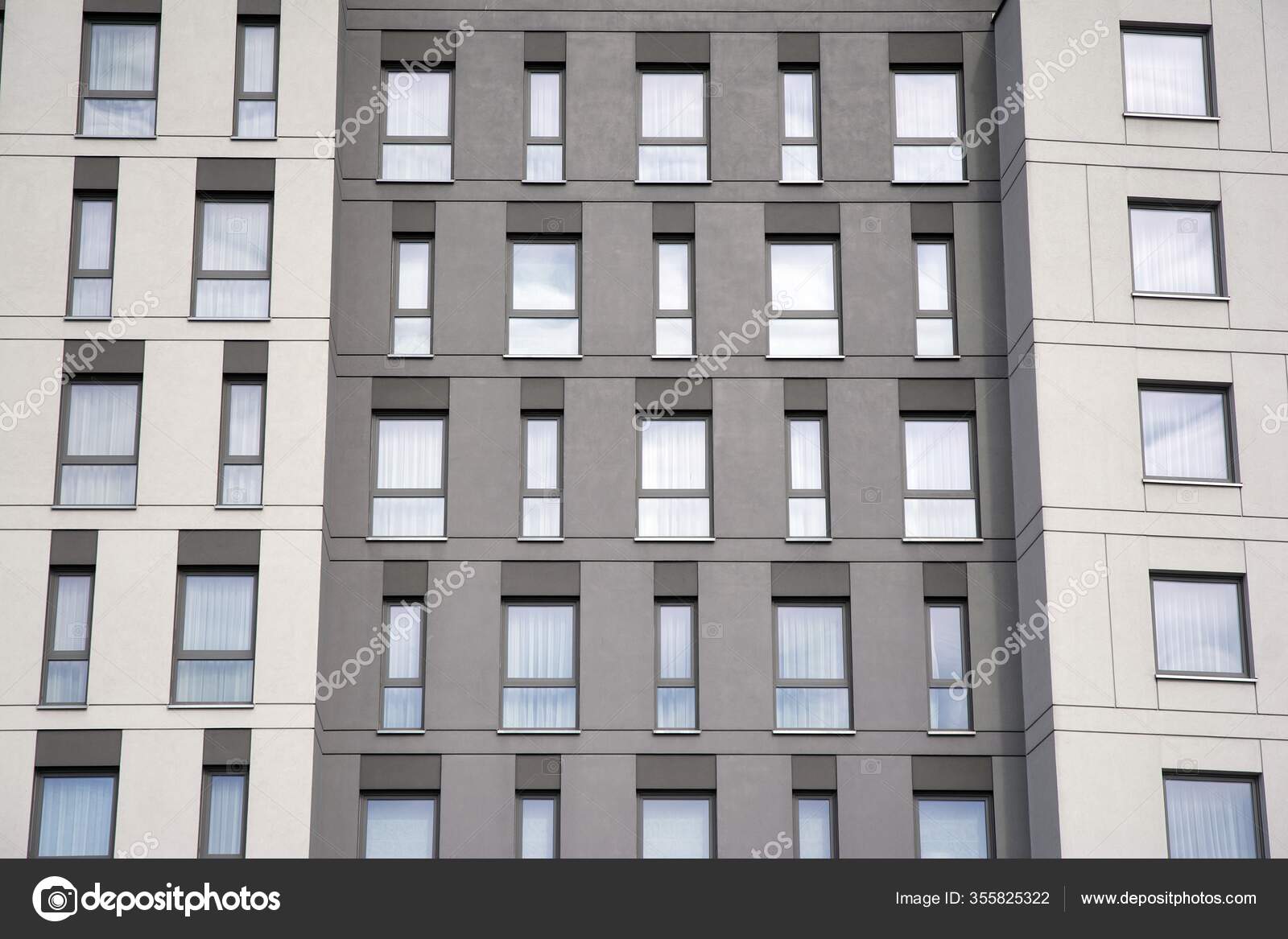 View Straight Facade Modern Building Dark Grey Facade Dark Grey — Stock ...