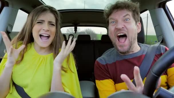 People in car screaming getting into accident. — Stock Video ...
