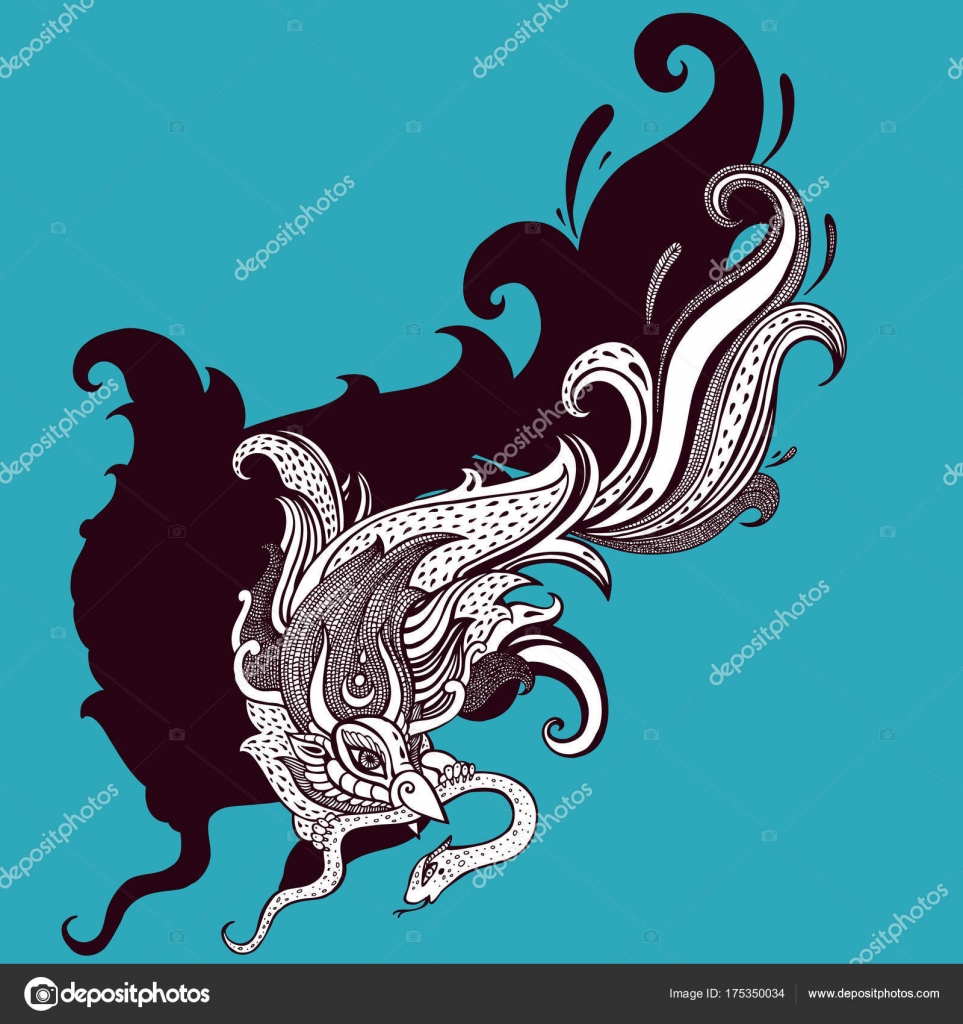 Garuda. Hand drawn illustration. — Stock Vector © katyaulitina #175350034