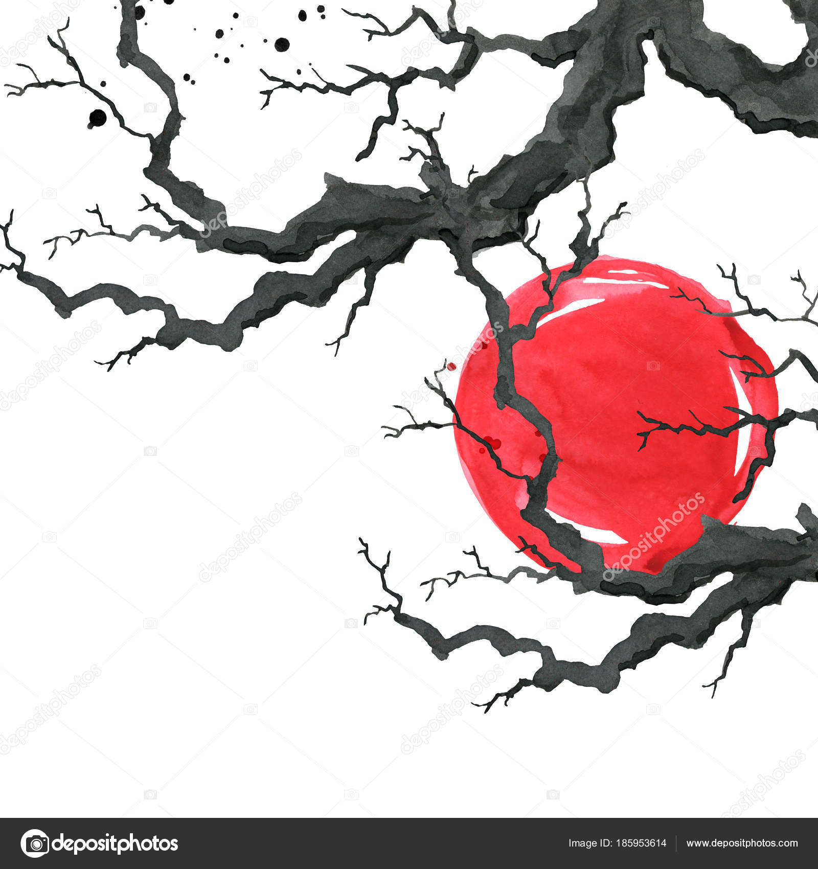 Japanese Tree Branch Drawing