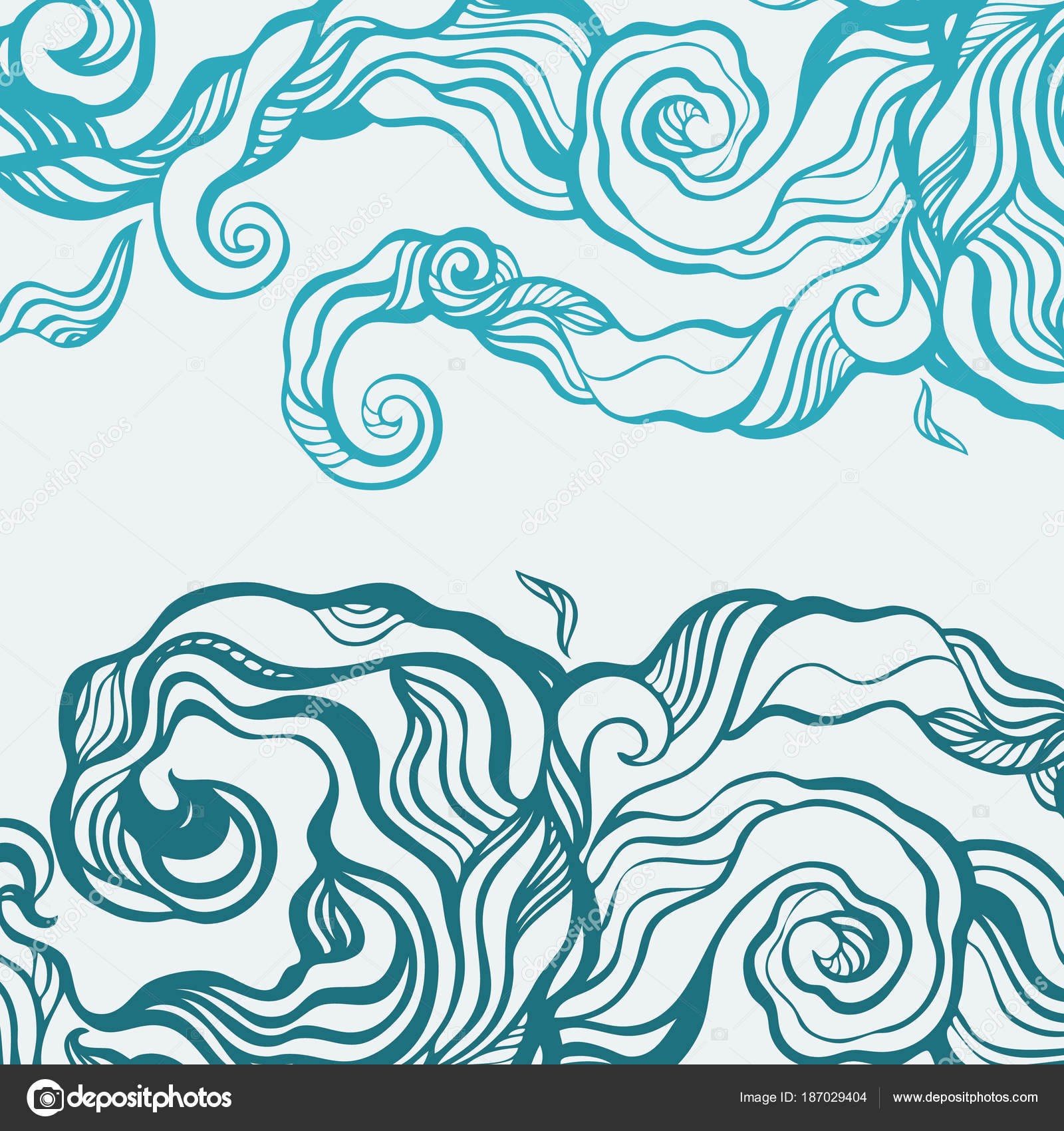 Ocean waves Hand drawn illustration Stock Vector Image by ©katyaulitina ...