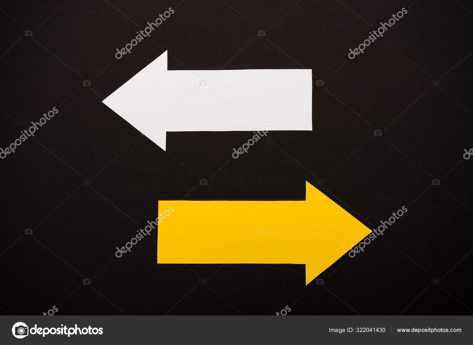 Top View Directional Arrows Showing Left Right Isolated Black — Stock ...