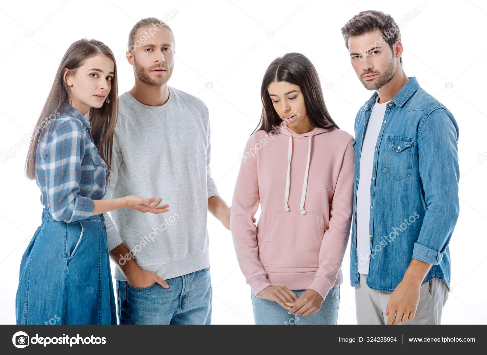 Sad Group Of People Black And White