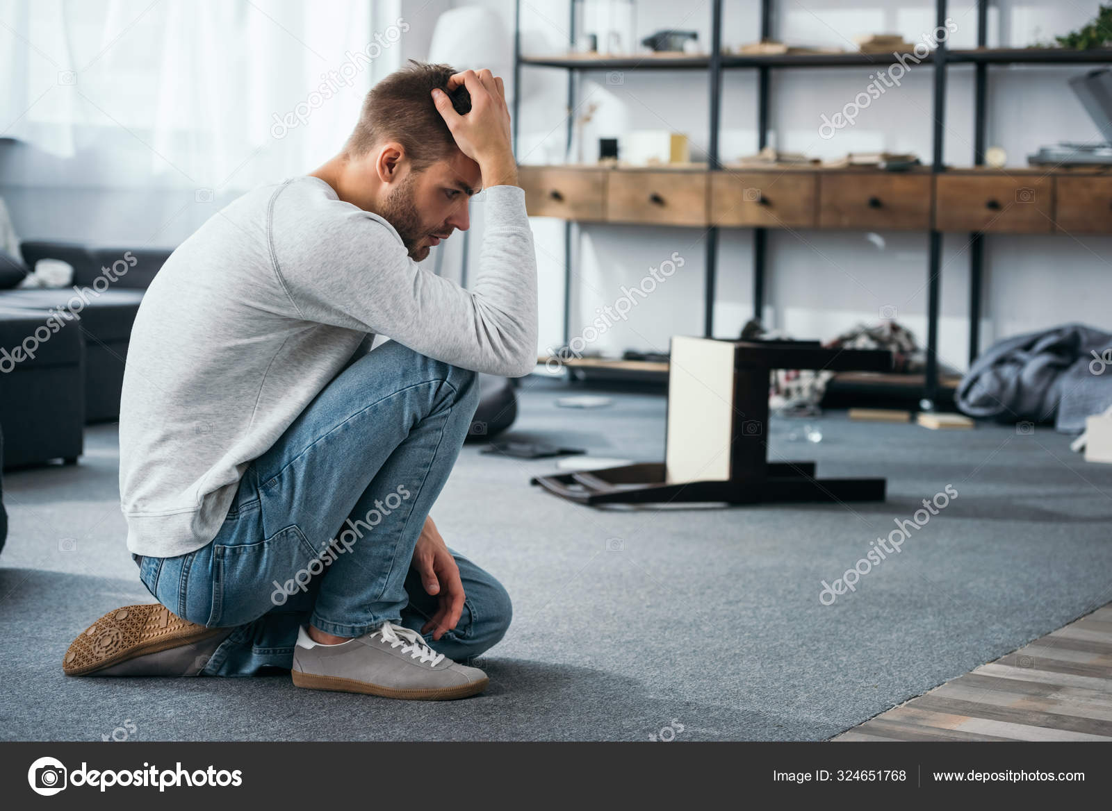 Shocked Man Side View