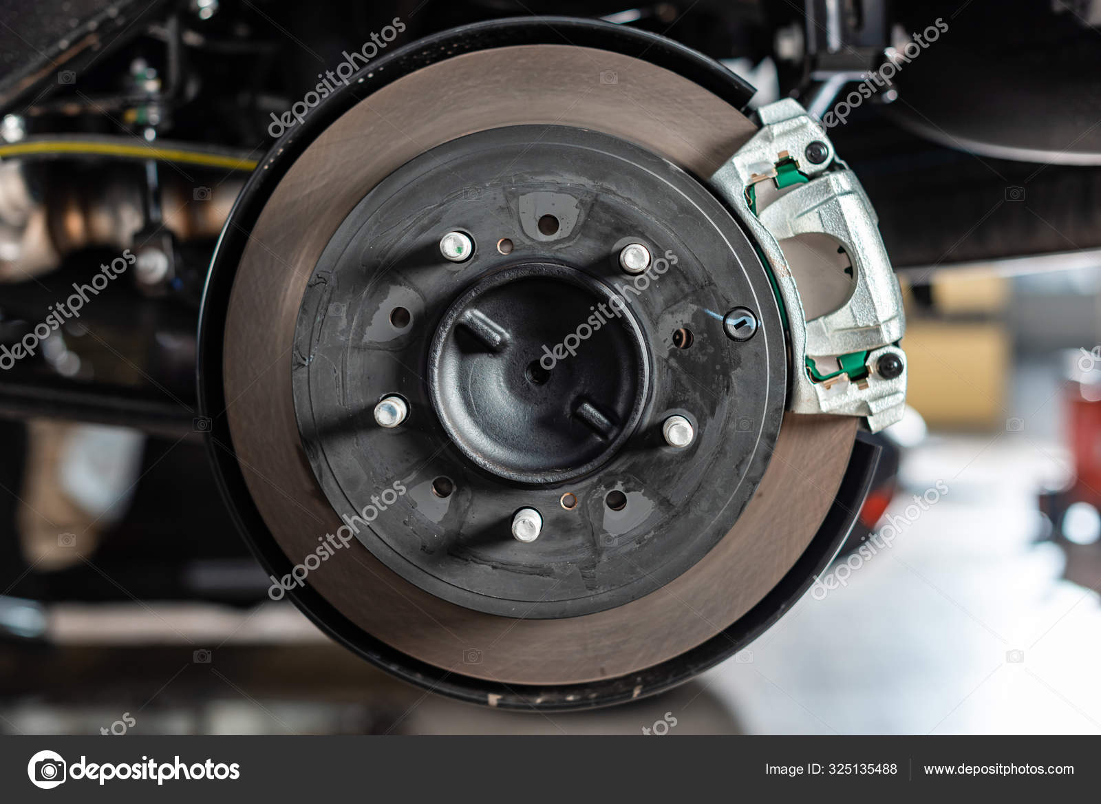 Close View Assembled Disk Brakes Brake Caliper Stock Photo by ...