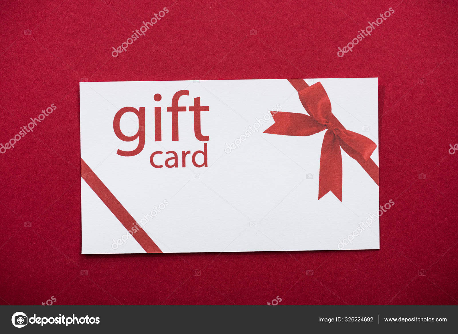 Top View Gift Card Red Background — Stock Photo © AndrewLozovyi #326224692