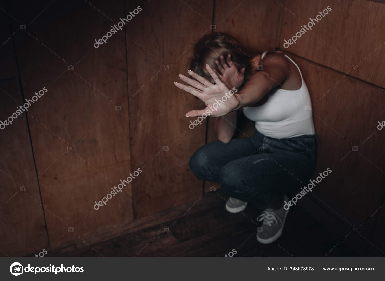 Girl Hiding In Corner